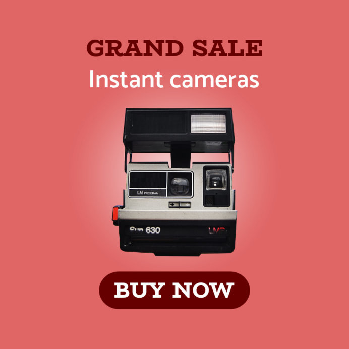 Placeit - Cool Instant Camera Sale Ad Maker