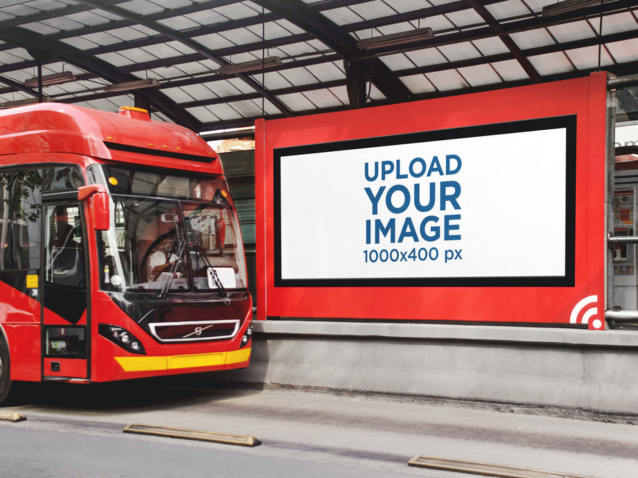 Placeit - Billboard Mockup at a Bus Station