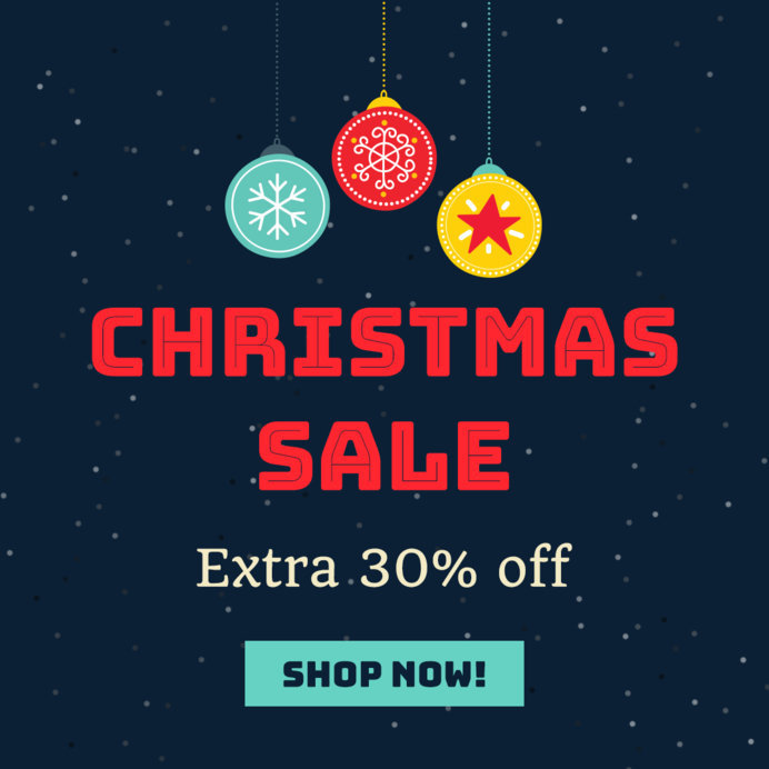 Placeit - Christmas Sale with Ornaments Ad Banner Maker