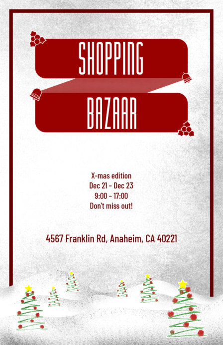 Placeit - Christmas Bazaar Flyer Generator with Christmas Tree Clipart ...