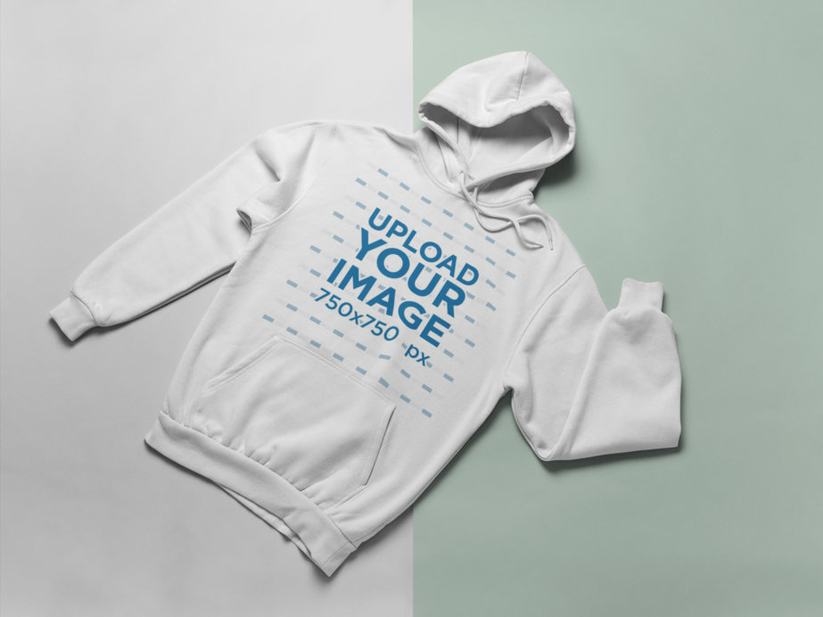 Placeit - Pullover Hoodie Mockup Featuring a Bicolor Surface