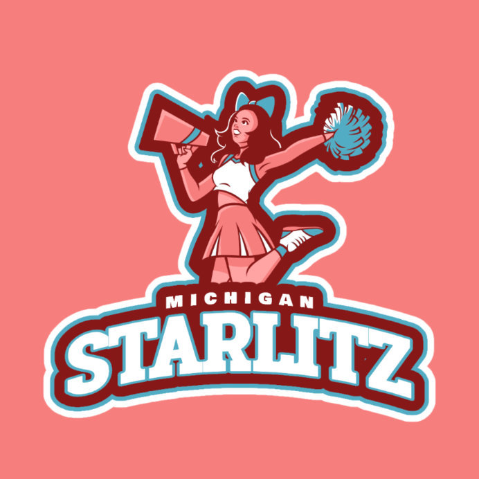 Placeit - Cheerleader Logo Generator with a Cheerleading Megaphone Clipart