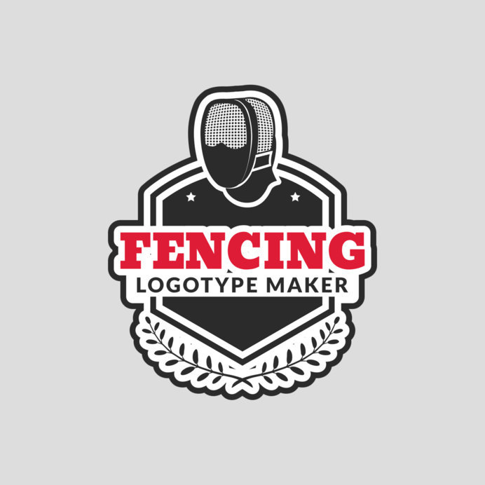 Placeit - Fencing Logo Maker with a Fencing Mask Clipart