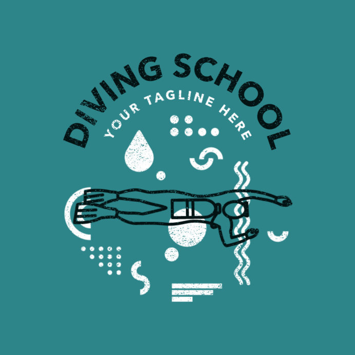 Placeit - Swimming Logo Maker for a Diving School