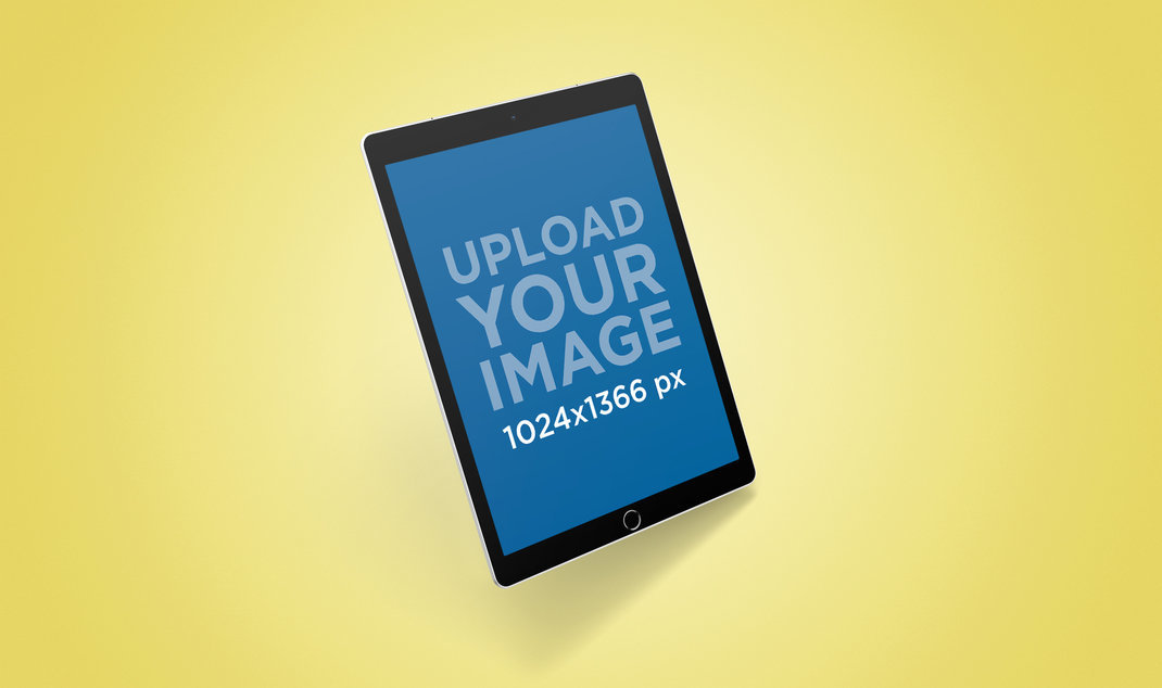 Placeit - Rendered iPad Mockup Featuring a Solid Backdrop