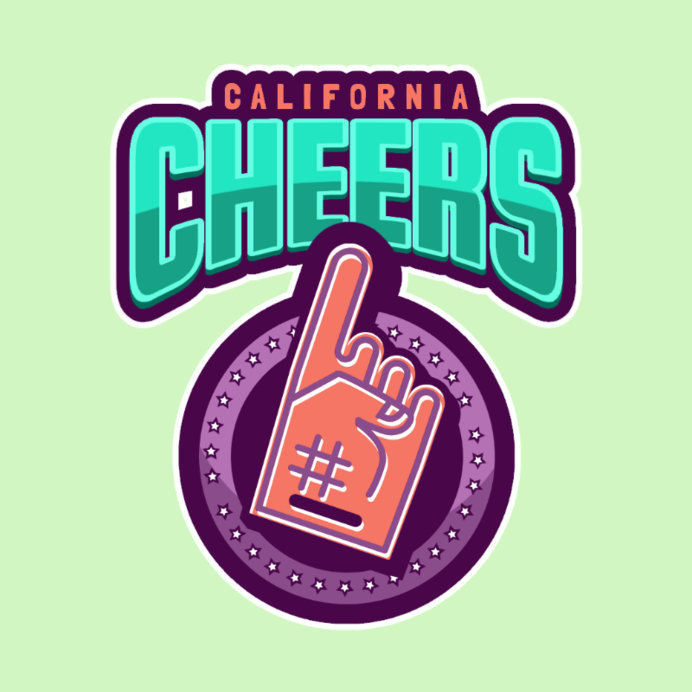 Placeit - Cheer Logo Maker with Foam Finger Clipart