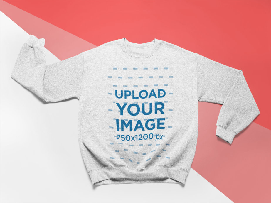 Placeit - Mockup of a Crewneck Sweatshirt Lying Over a Surface with ...