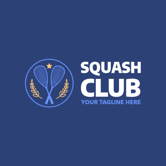 Placeit - Squash Logo Template with Squash Racquets Clipart