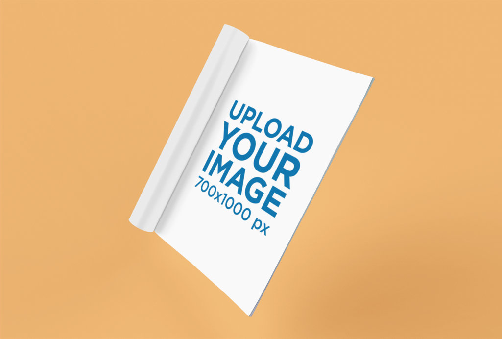 Placeit - Magazine Mockup Floating on a Custom Flat Background