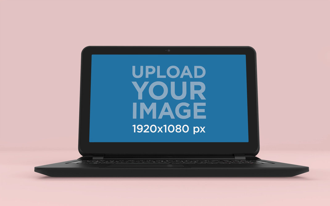 Placeit - Front View Laptop Mockup Featuring a Solid Background