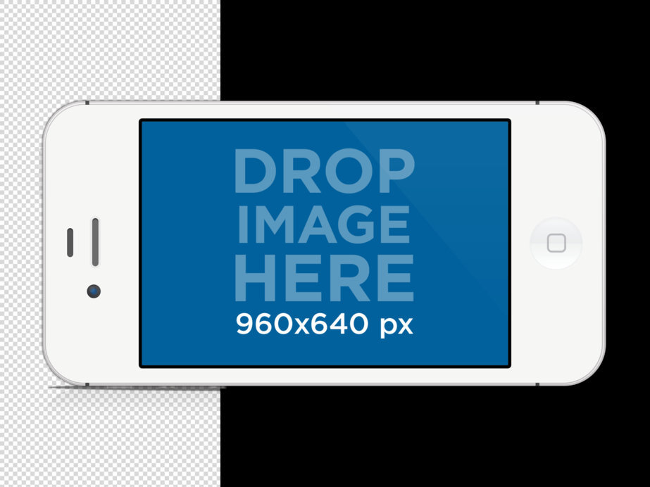 Placeit - Mockup of an iPhone 4 in Landscape Position
