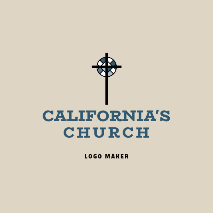 Placeit - Church Logo Design Template with a Christian Cross Graphic