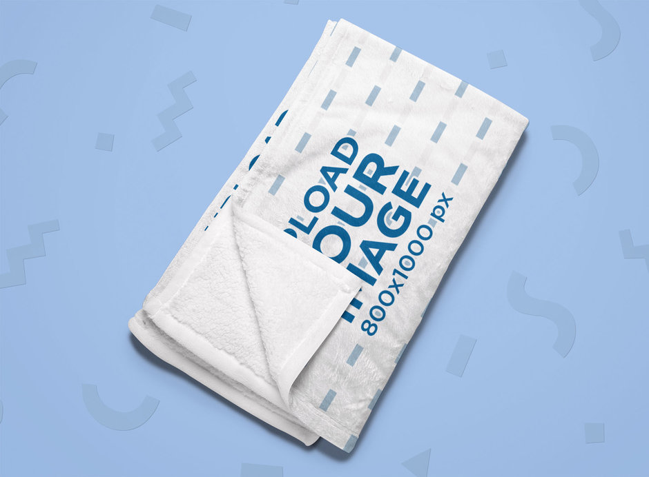Placeit - Blanket Mockup Featuring Cut out Paper Figures