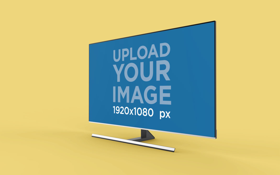 Placeit - Mockup for TV Screen with a 3D Render in a Colored Background
