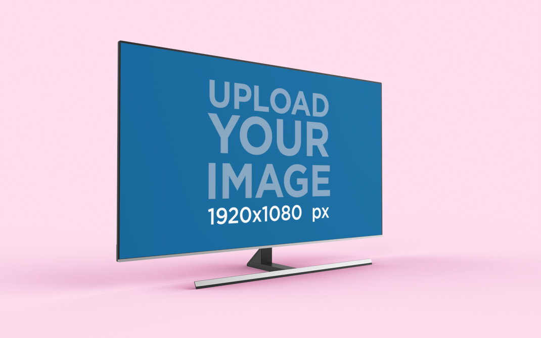 Placeit - TV Mockup Featuring a Render Flat Screen
