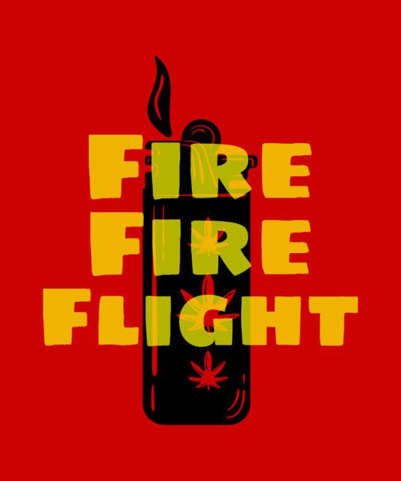 Placeit - 420 T-Shirt Design Template Featuring Fire Theme