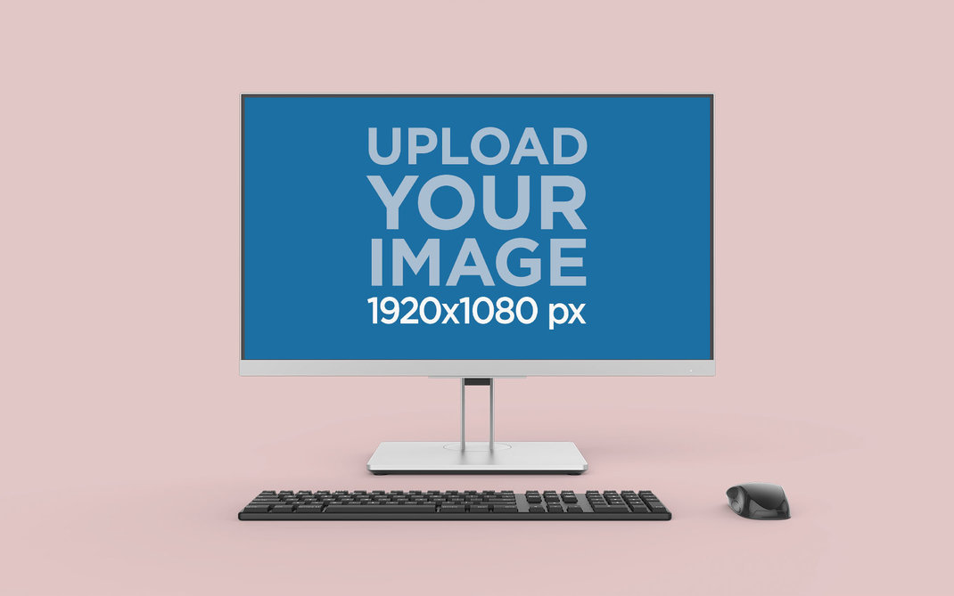 Placeit - Desktop PC Mockup with a Colored Background