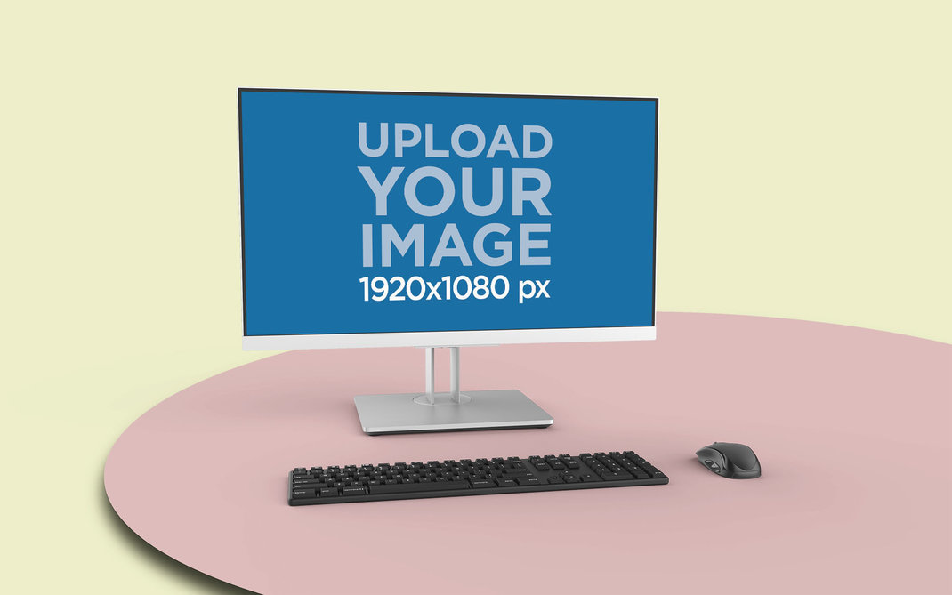 Placeit - Render Mockup Featuring a PC over a Minimalistic Surface