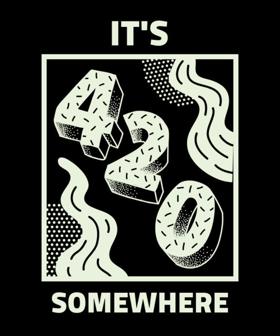 Placeit - 420 T-Shirt Design Template with Monochrome Illustrations