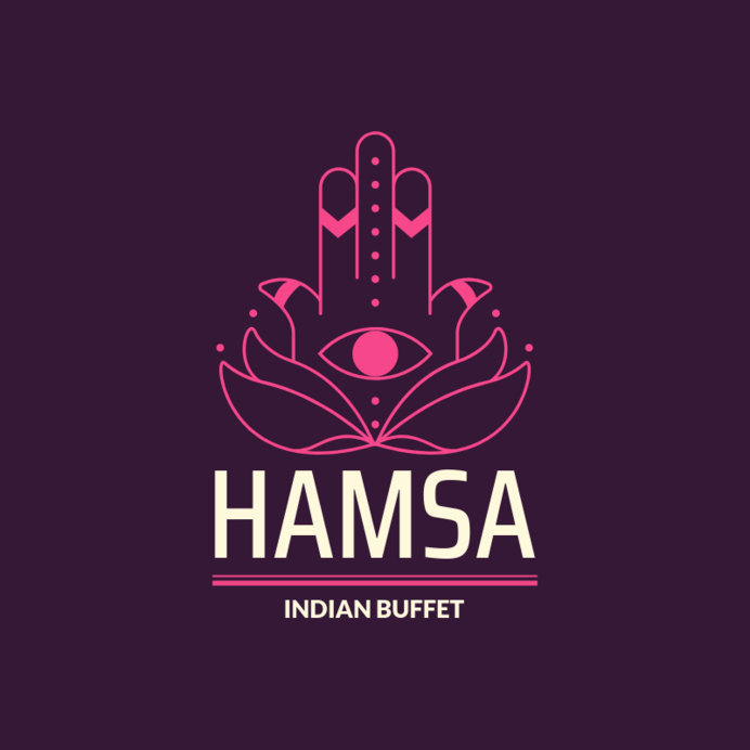 Placeit - Indian Food Logo Maker with Hamsa Clipart