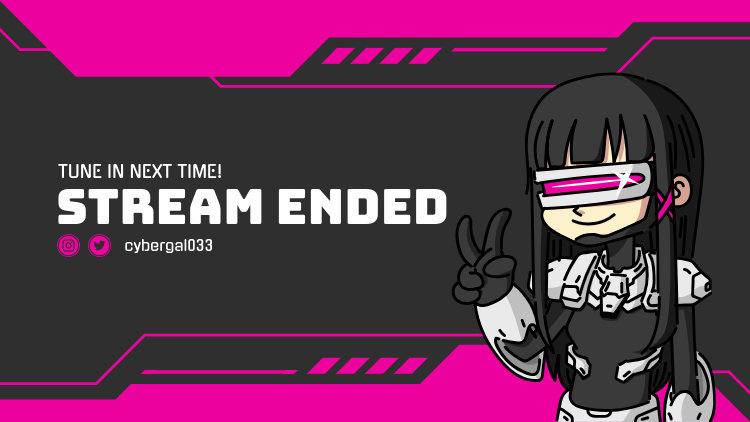 Placeit - Twitch Stream Ended Overlay Maker with a Robot Avatar