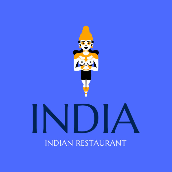 Placeit - Logo Maker for an Indian Food Restaurant with a Krishna ...