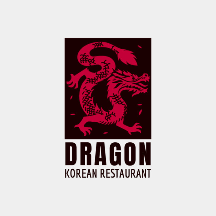 Placeit - Restaurant Logo Maker with a Korean Dragon Illustration