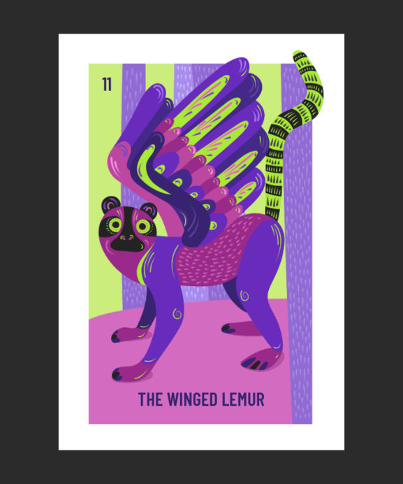 Placeit - Mexican Alebrije T-Shirt Design Template with a Winged Lemur