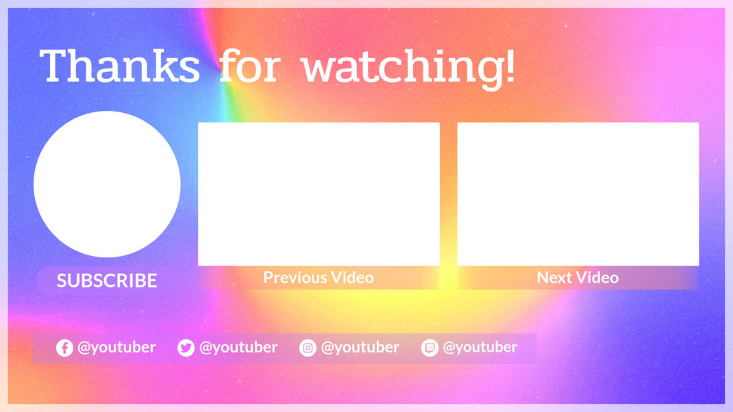 Placeit - YouTube End Screen Template With Dreamy Colors