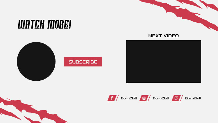 Placeit - YouTube End Card Template with Video Panels