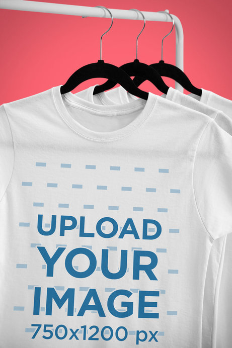 Placeit - Mockup of a T-Shirt Hanging From a Rack