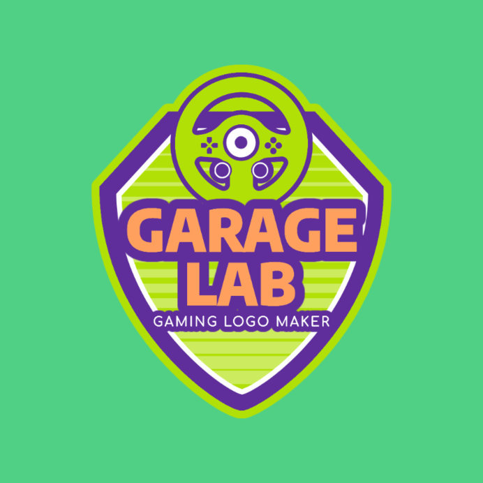 Placeit - Gaming Logo Maker Featuring a Steering Wheel Graphic