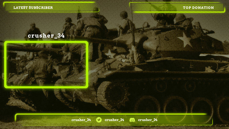 Placeit - Livestream Twitch Overlay Maker Featuring a Military Design