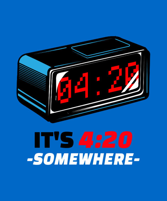 Placeit - Illustrated T-Shirt Design Template with a 4:20 Clock