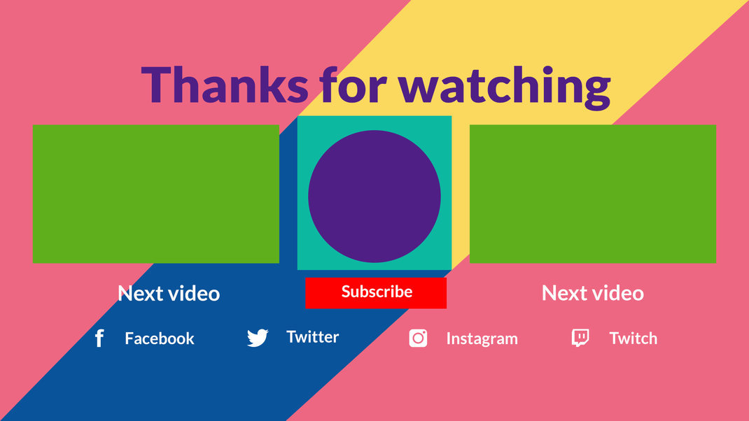 Placeit - Abstract YouTube End Screen Maker with Colorful Geometric Art