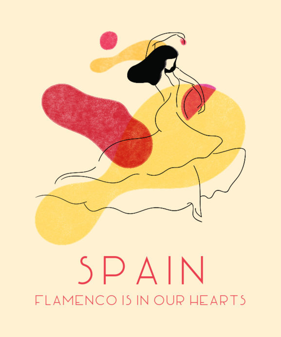 Placeit - Illustrated T-Shirt Design Template for Patriotic Spaniards