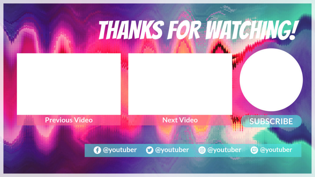 Placeit - YouTube End Screen Maker with a Wavy Glitch Effect