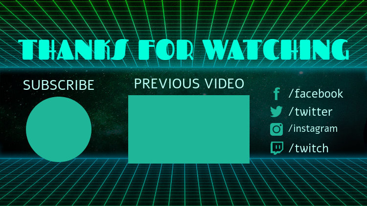 Placeit - Retro YouTube End Screen Template with Neon Grid Graphics
