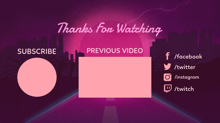 Placeit - Simple YouTube End Screen Maker with a Retro Style