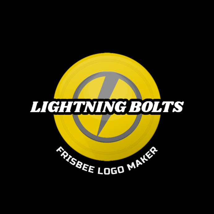 Placeit - Frisbee Logo Template Featuring a Bolt Graphic