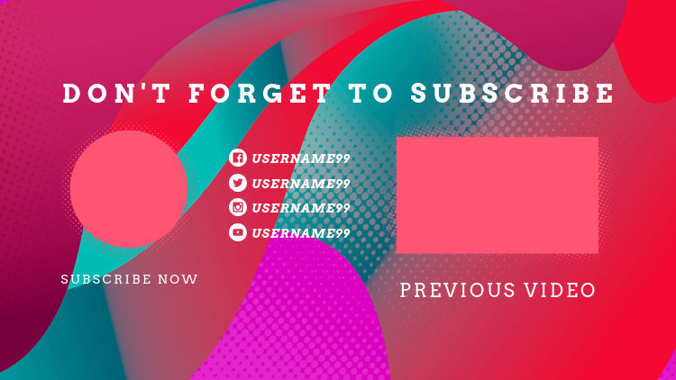 Placeit - Colorful YouTube End Card Template with a 2D Gradient Style