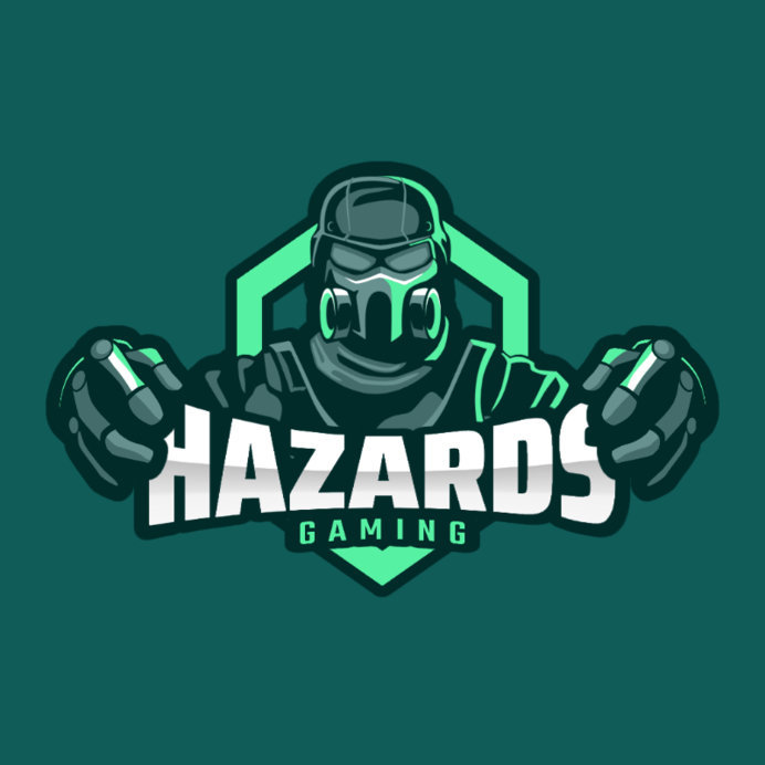 Placeit - Gaming Logo Template Featuring a Character with a Hazard Mask