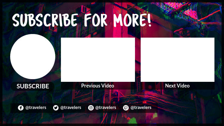 Placeit - Abstract YouTube End Card Maker with Neon Colors