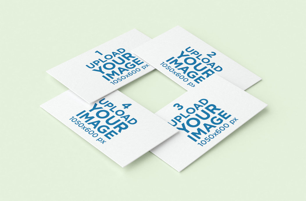 Placeit - Mockup of Four Overlapping Business Cards with a Plain Background