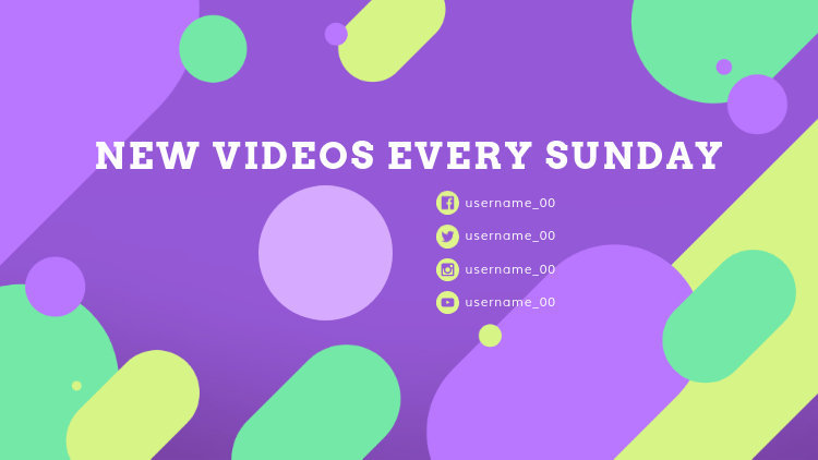 Placeit - YouTube End Card Design Template With Colorful Social Media Icons