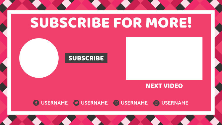 Placeit - YouTube End Card Template Featuring a Checkered Surface