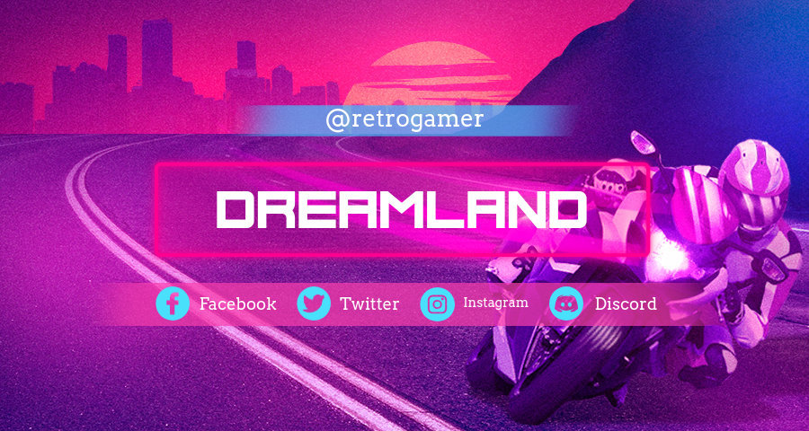 Placeit - Twitch Banner Maker with Retrowave Design