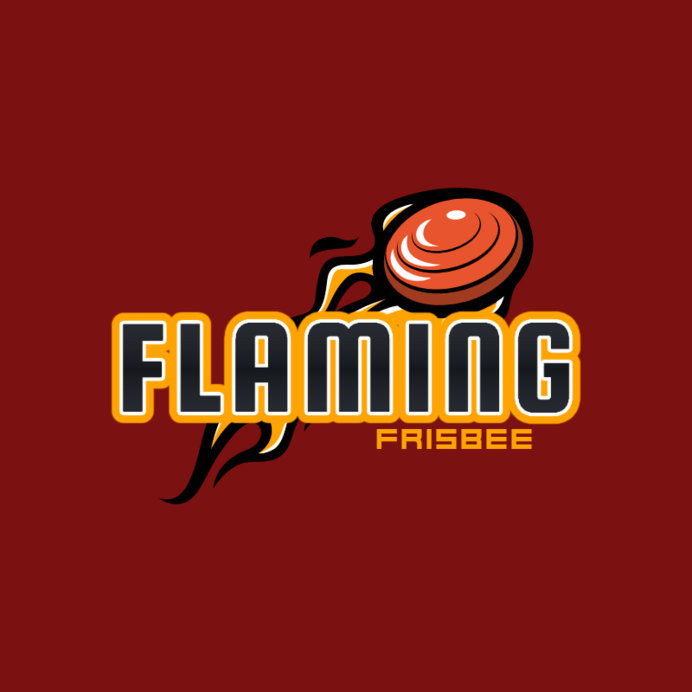 Placeit - Sports Logo Template Featuring a Flaming Frisbee Graphic