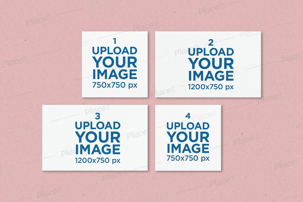 Placeit - Mockup of Four Flyers in Pairs of Different Sizes
