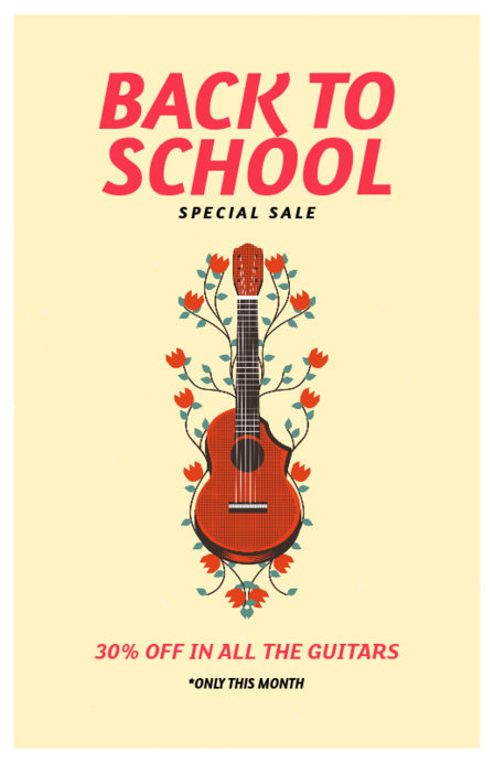 Placeit - Musical Instruments Sale on Back to School Flyer Template